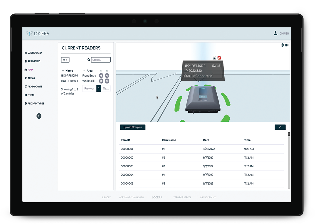 Mapping - Locera RTLS and RFID Tracking