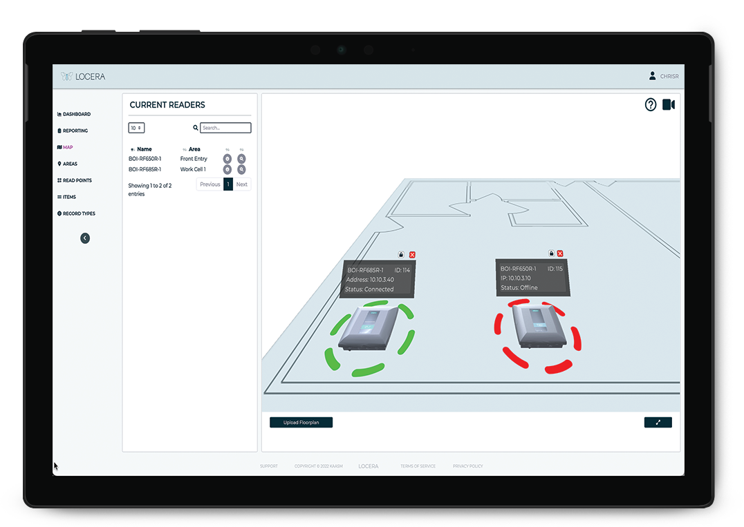 Mapping - Locera RTLS and RFID Tracking